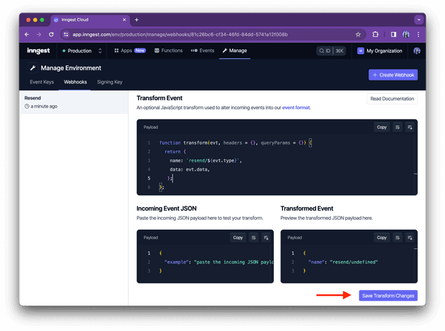 Integrate email events with Resend webhooks - Inngest Documentation