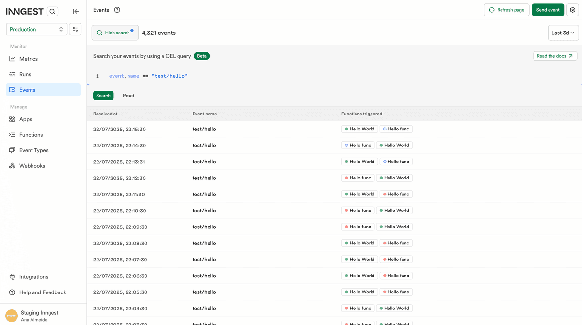 Inspecting an Event - Inngest Documentation