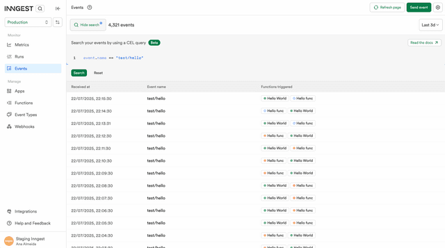 Inspecting an Event - Inngest Documentation
