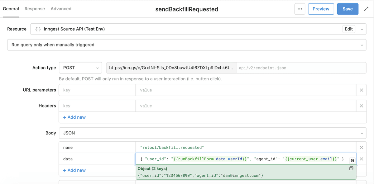 Trigger Your Code From Retool Inngest Documentation