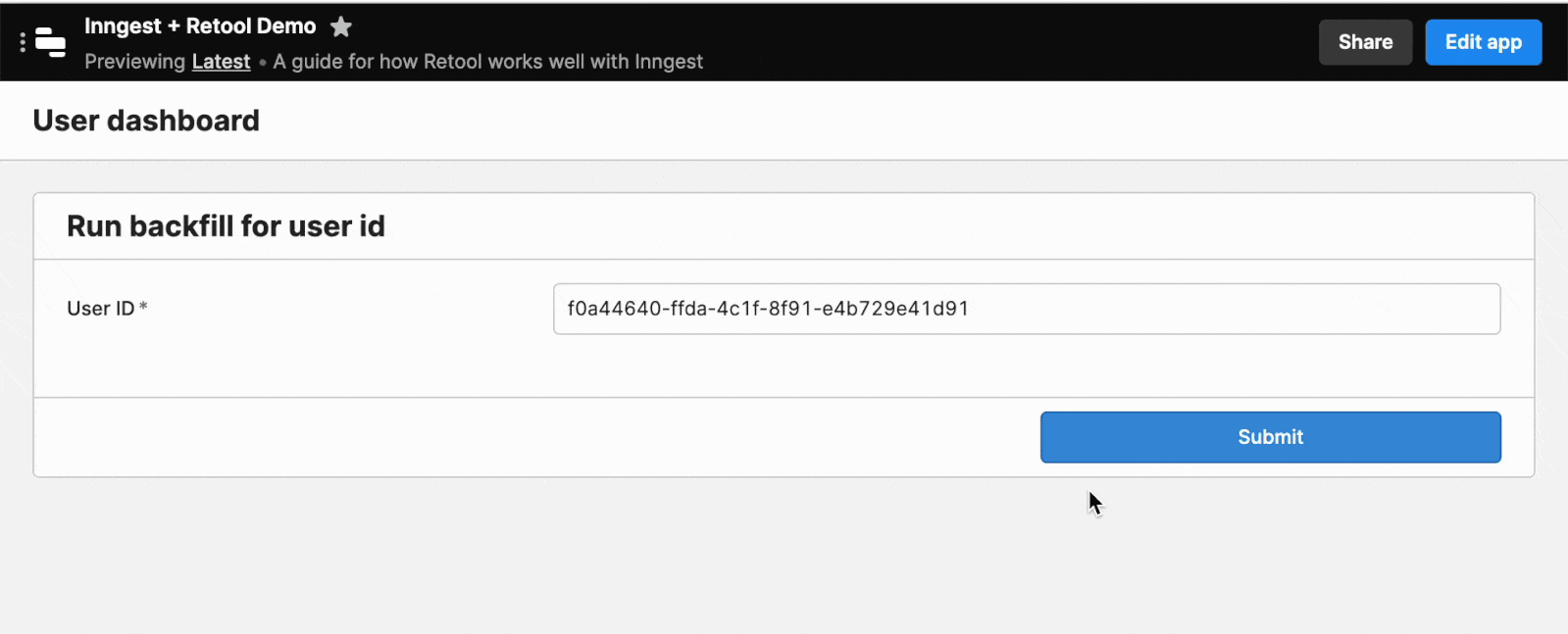 Trigger your code from Retool - Inngest Documentation