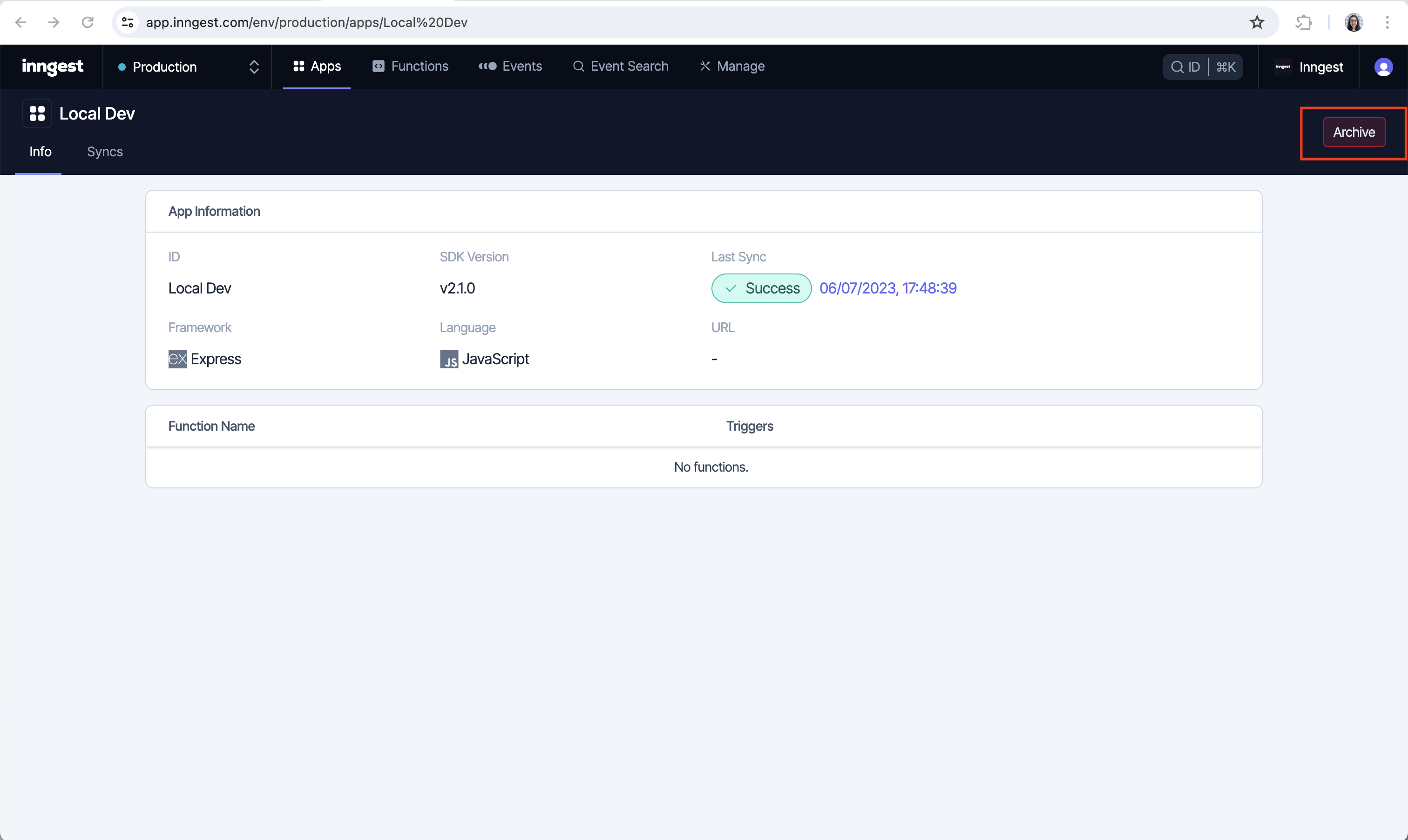 Working with Apps - Inngest Documentation